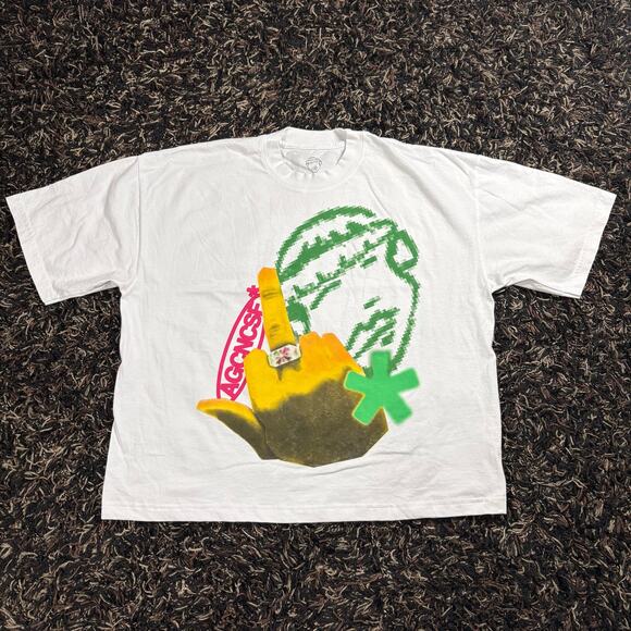 AG Club | Shirts | Rare Ag Club Agcncsf Middle Finger White Shirt Tour ...